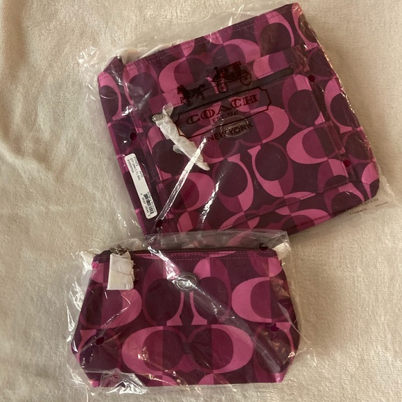 Coach | Bags | Coach Pink Logo Set | Poshmark